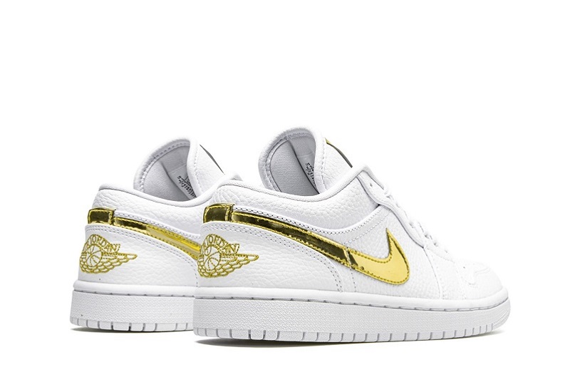 Wmns Air Jordan 1 Retro Low 'White Metallic Gold' Reps CZ4776-100 In ...